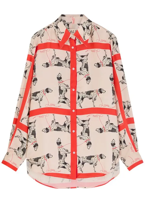 S.S.DALEY Pointer Printed Silk Shirt