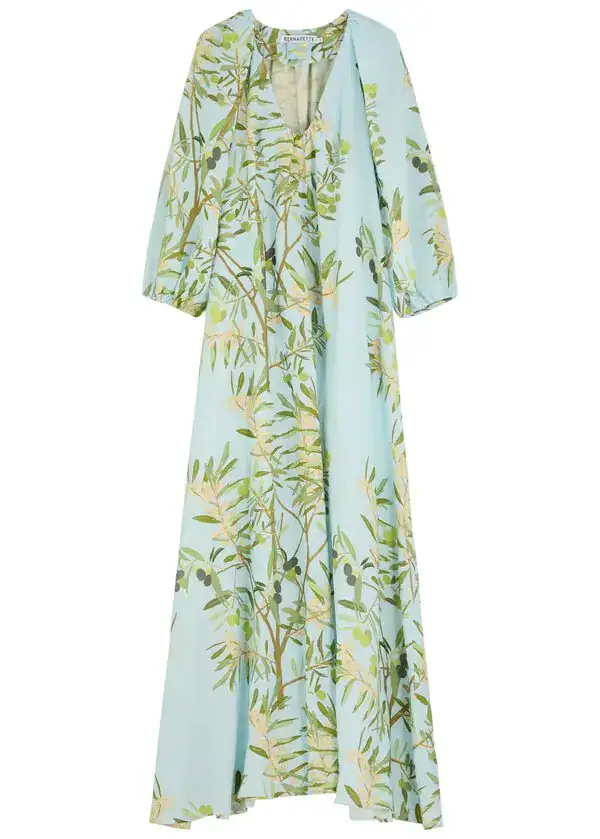 Bernadette Georgio Printed Linen Maxi Dress In Multi Print - 60% Off |  Editorialist