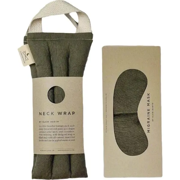 SLOW NORTH Eye Mask + Neck Wrap Bundleolive