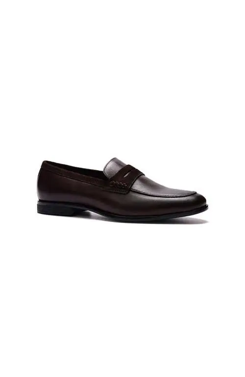 CARLOS SANTANA Leon Penny Loafer - Brown Leather