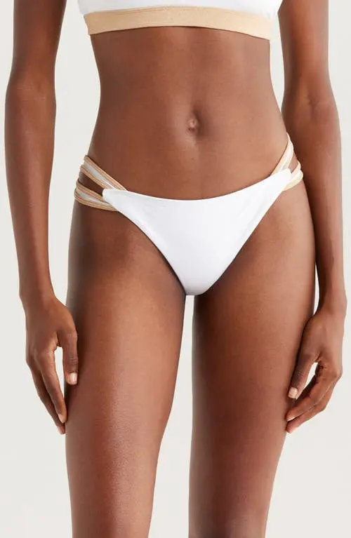 Ramy Brook Meggies Bikini Bottoms - White/ Gold