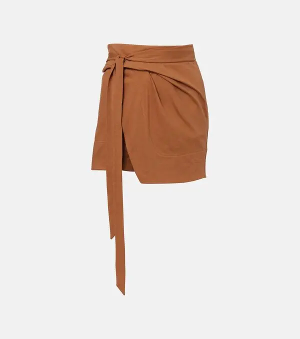 Isabel Marant Berenice Asymmetric Cotton Wrap Skirt - Brown