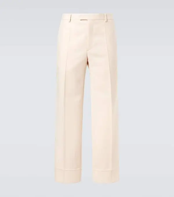 Valentino Garavani Wool Gabardine Wide-leg Trousers