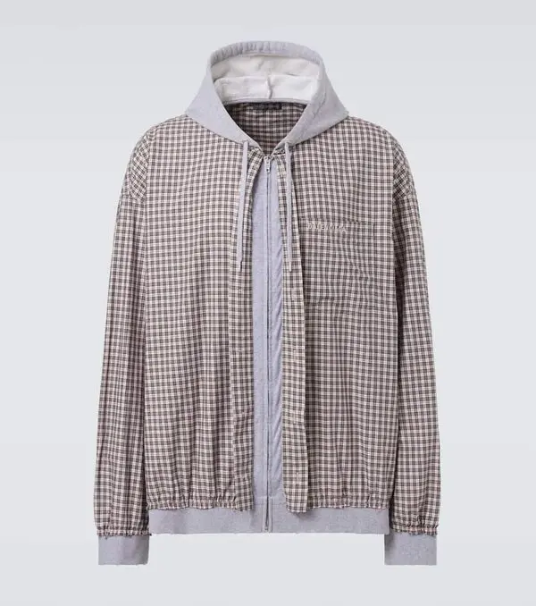 Balenciaga Checked Cotton Poplin Jacket
