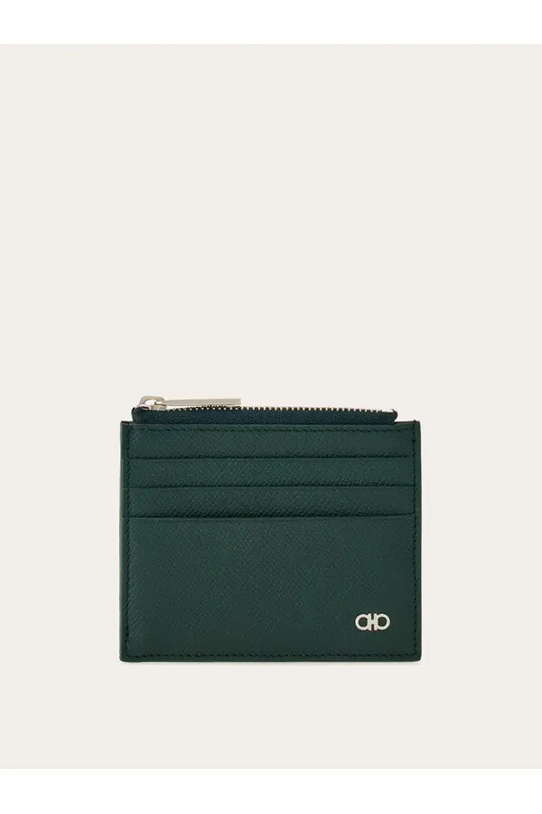 FERRAGAMO Gancini Credit Card Holder - Green