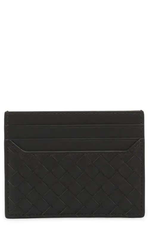 Bottega Veneta Intrecciato Piccolo Leather Card Case - Dark Green-silver