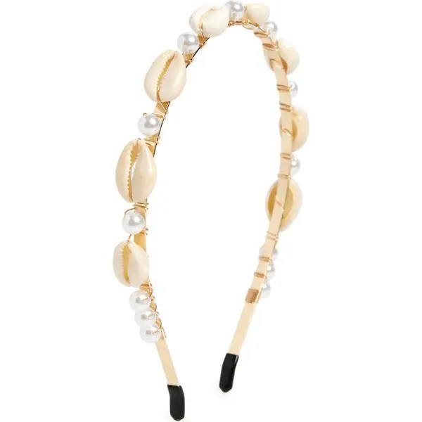 Tasha Cowrie Shell And Faux Pearl Headband