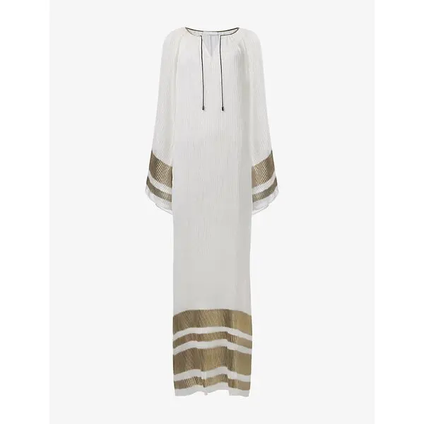 LEEM Woven Maxi Dress With Contrast Stripes