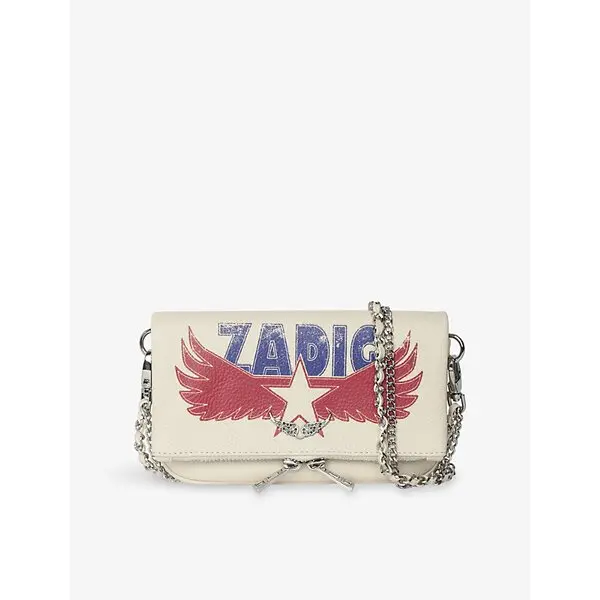 Zadig&Voltaire Rock America Nano Graphic-print Leather Clutch