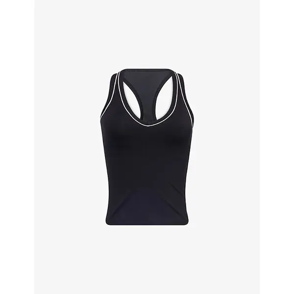 TALA Stretch-woven Racerback Vest Top With Built-in Support - Shadow Black