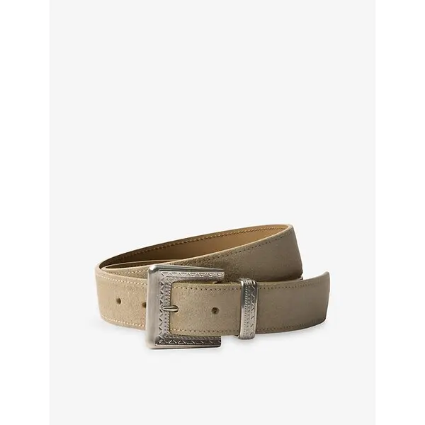 Prada Brushed Suede Belt - Neutral