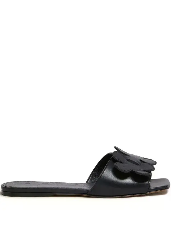 Marni Floral-appliqué Slide Sandals - Black
