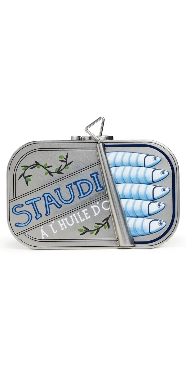 Staud Ines Tin Clutch - Silver Multi