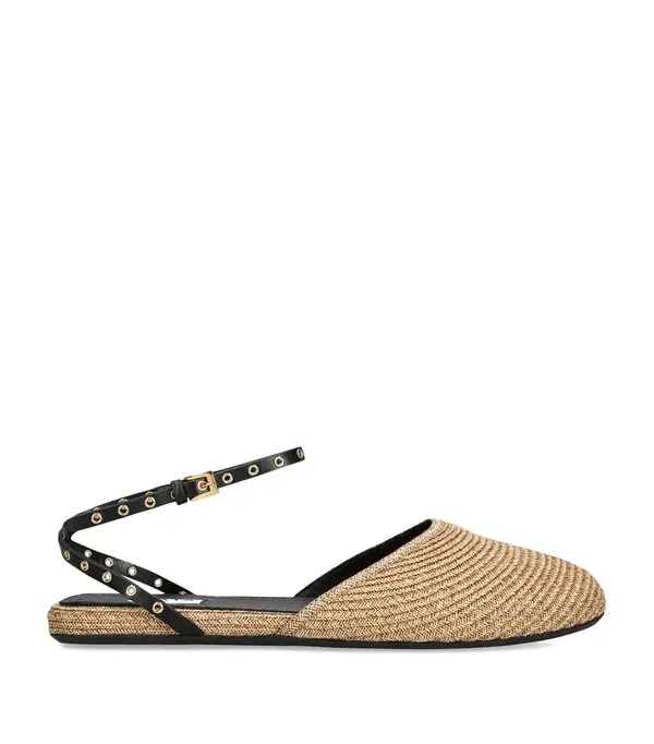 Alaïa Raffia And Leather Espadrilles - Beige