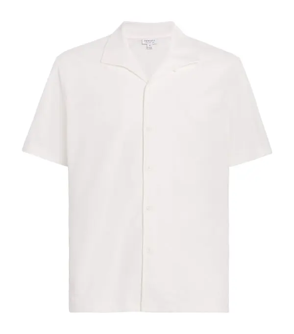 Sunspel Cotton Mesh Collared Shirt