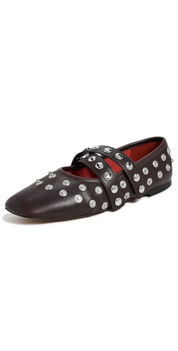 Stella McCartney Ryder Day Alter Mat Flats With Snaps - Moka