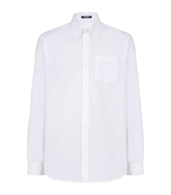 Balmain Cotton Poplin Crest Shirt