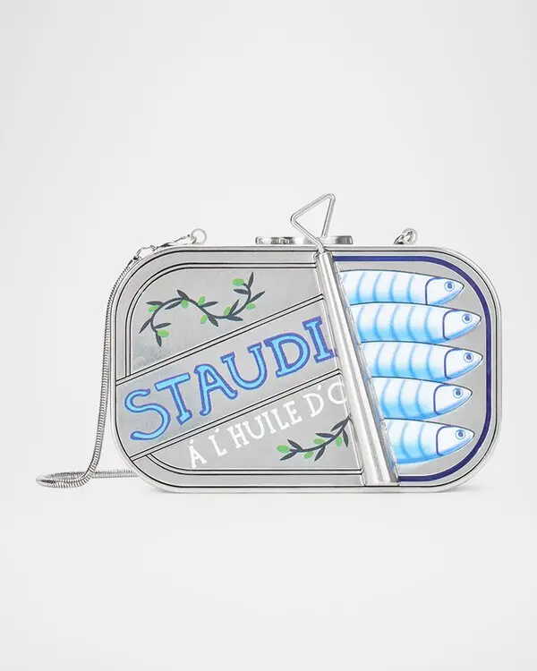 Staud Ines Tin Clutch Bag - Silver Multi
