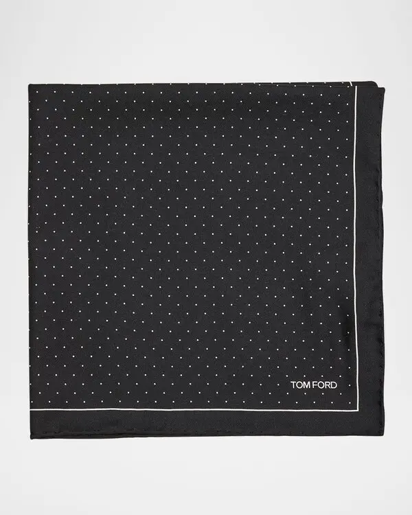 TOM FORD Silk Pocket Square - Black