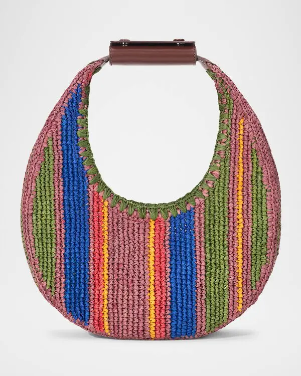 Staud Moon Raffia Shoulder Bag