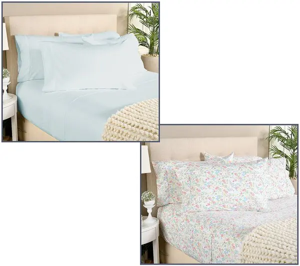 HOME REFLECTIONS 2pk Double Brushed Sheet Sets W/ Extra Cases