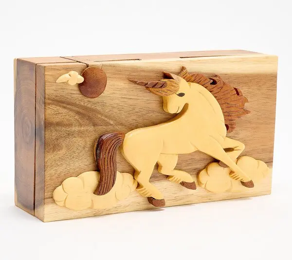CARVER DAN'S As Is Unicorn Puzzle Box