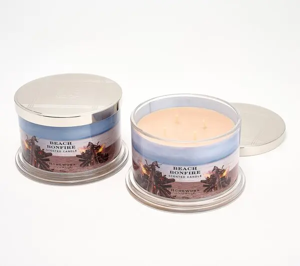 HOMEWORX BY SLATKIN + CO. As Is S/2 18ozbeach Candles