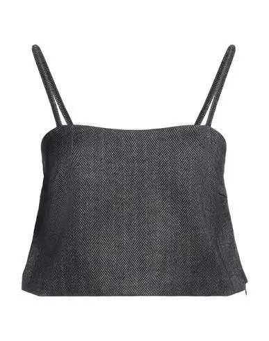 VICOLO Sleeveless Herringbone Flannel Top