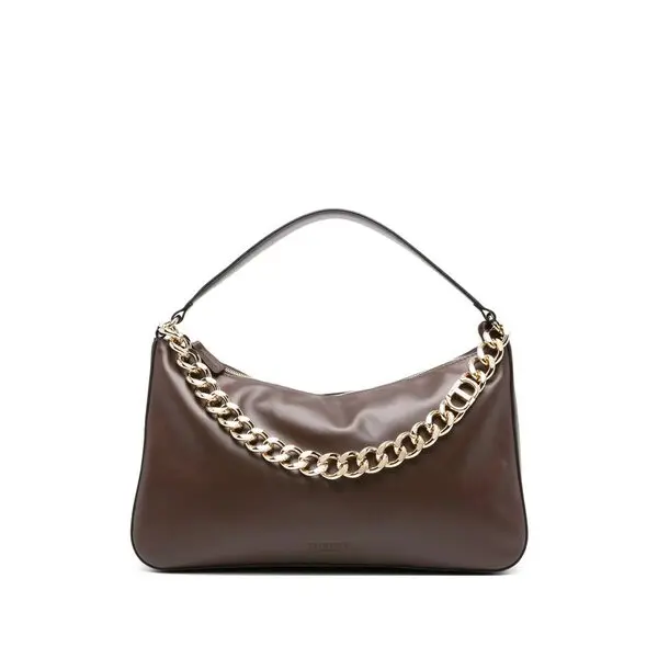 TWINSET Leather Shoulder Bag With Chain Strap - Brown