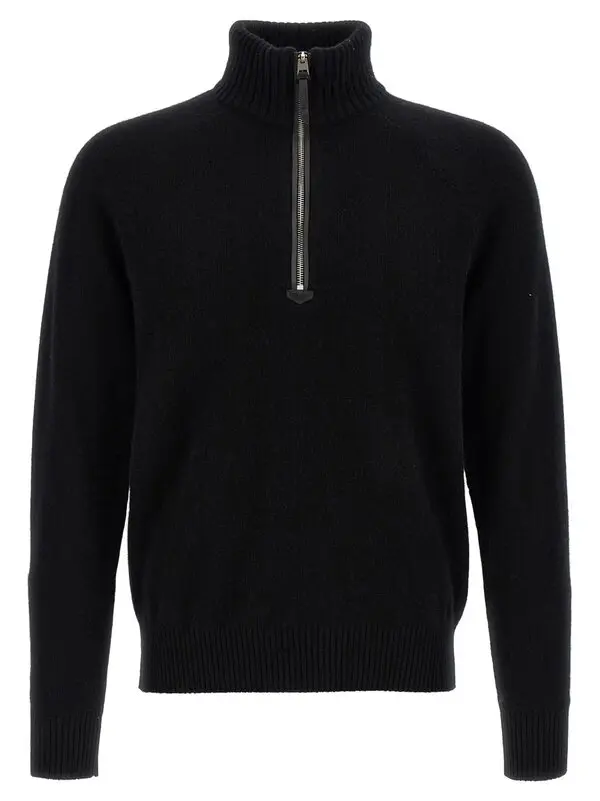 TOM FORD Half Zip Sweater - Black