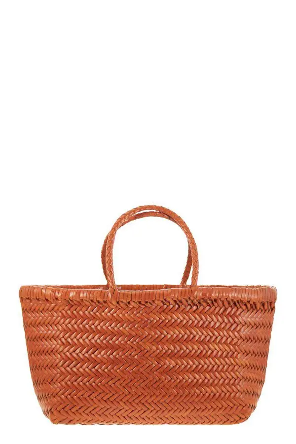 Dragon Diffusion Triple Jump Small Woven Leather Bag - Orange
