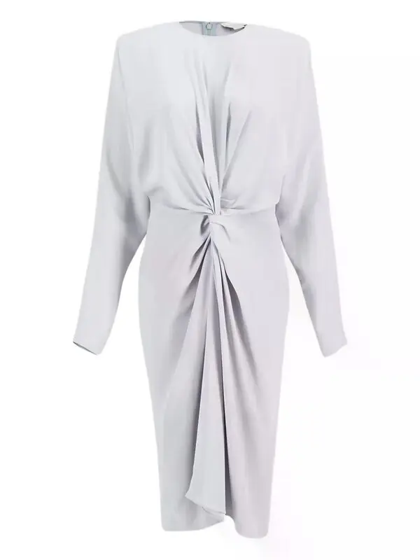 Stella McCartney Satin Draped-front Midi Dress - Neutrals
