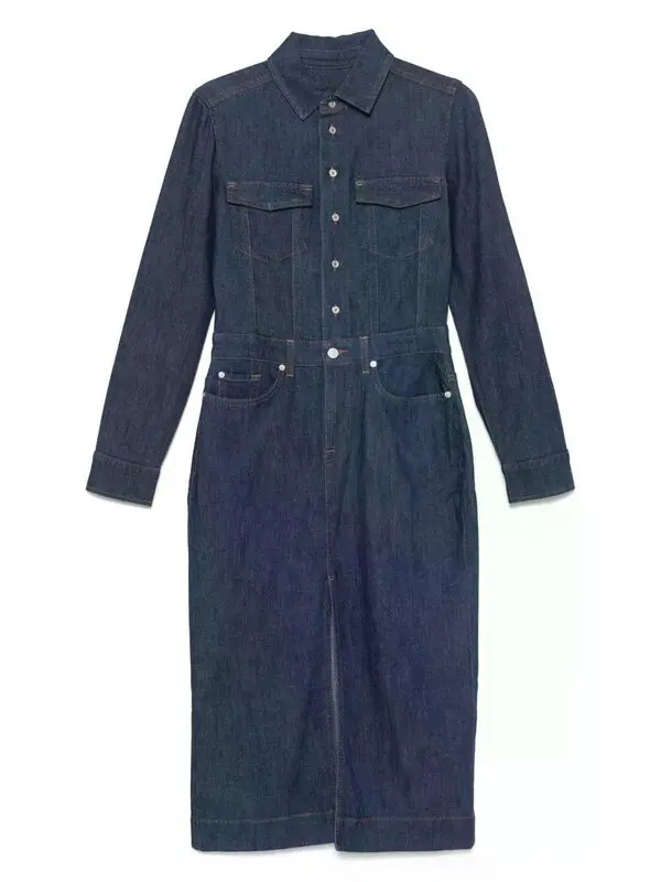 7 For All Mankind Denim Midi Shirt Dress