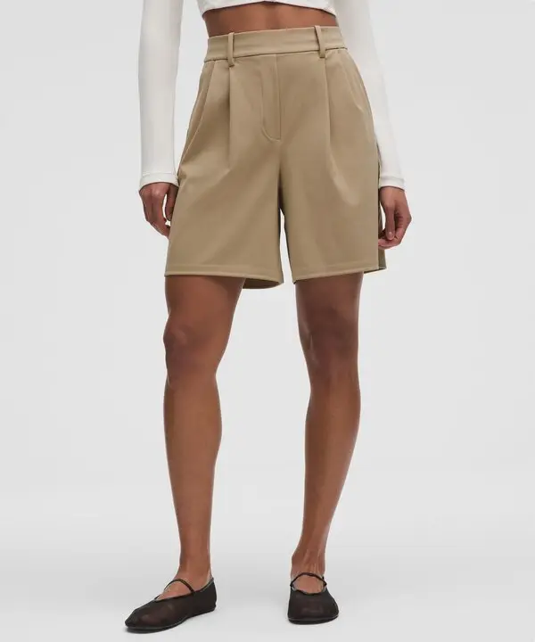 Lululemon Daydrift Pleated High-rise 7" Short - Sheer Oak