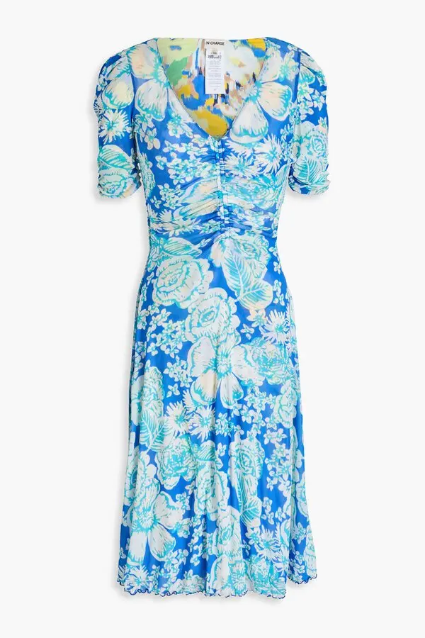 Diane Von Furstenberg Koren Reversible Floral-print Mesh Dress