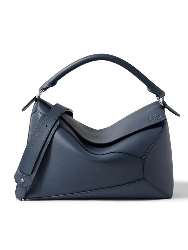 Loewe Puzzle Edge Large Leather Messenger Bag - Blue