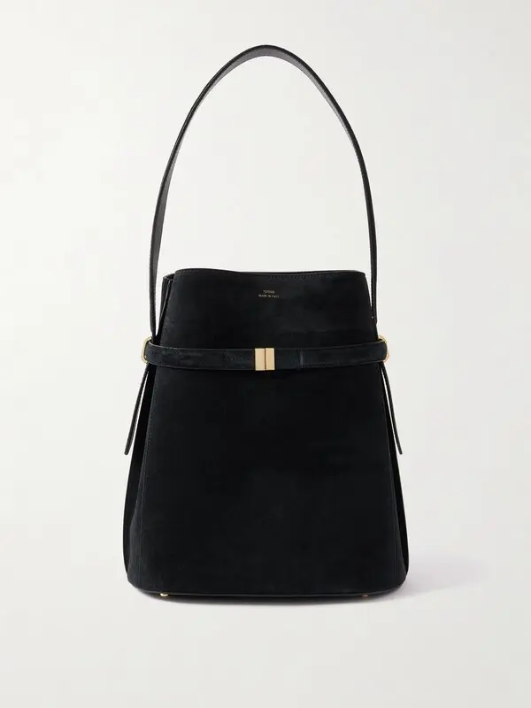 TOTÊME Suede Belted Tote - Black