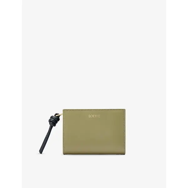 Loewe Knot Compact Leather Wallet - Eucalyptus/deep Navy