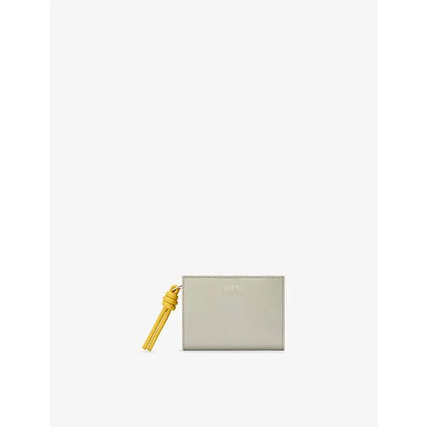 Loewe Knot Compact Leather Wallet - Shell Grey/dandelion
