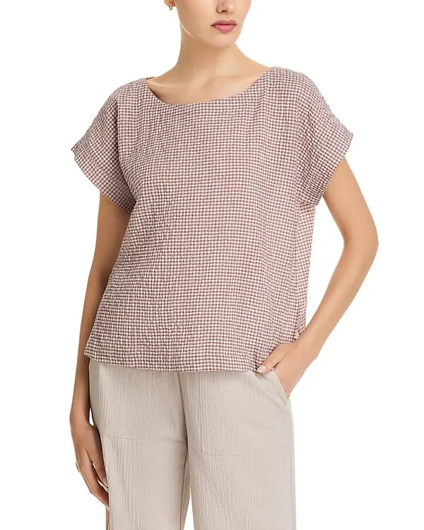 Eileen Fisher Ballet Neck Square Top - Cocoa