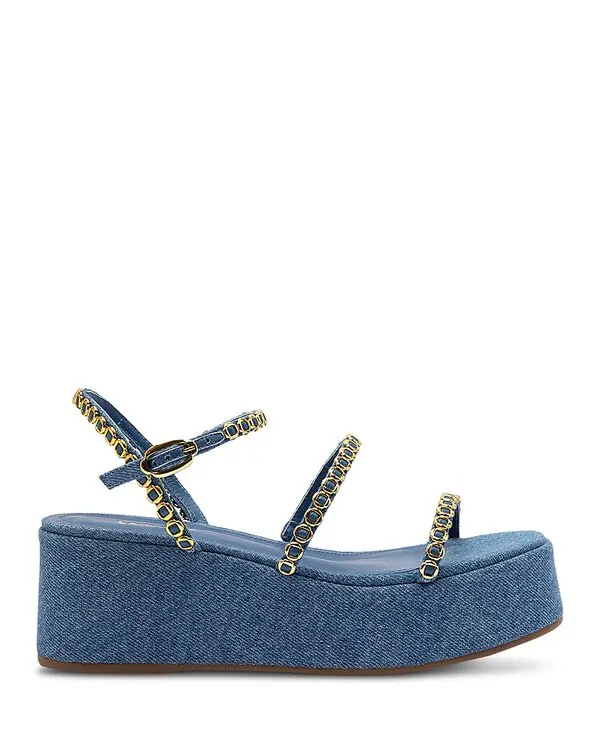 Larroude Gio Milanina Platform Sandals - Stone