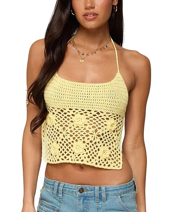 EDIKTED Miel Crochet Halter Top