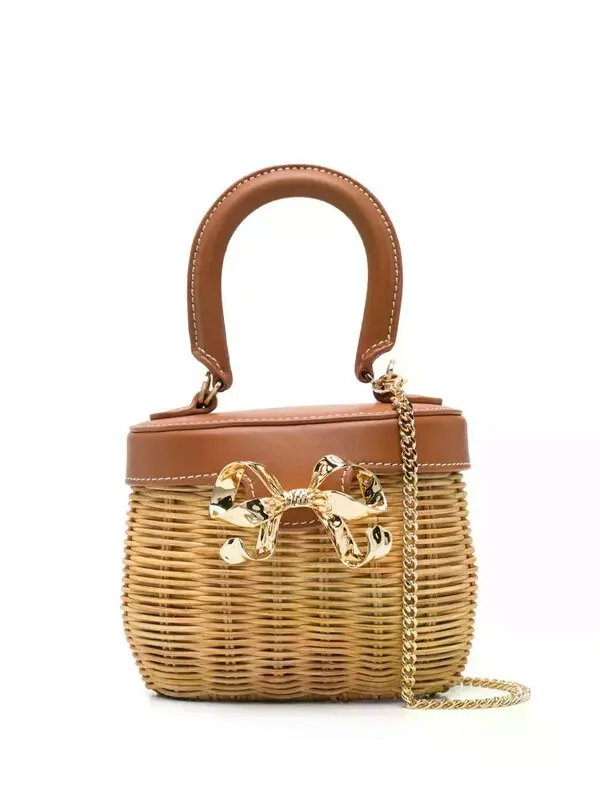 SELF-PORTRAIT Rattan Basket Tote Bag
