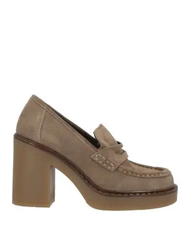 CINZIA SOFT Khaki Leather Loafers