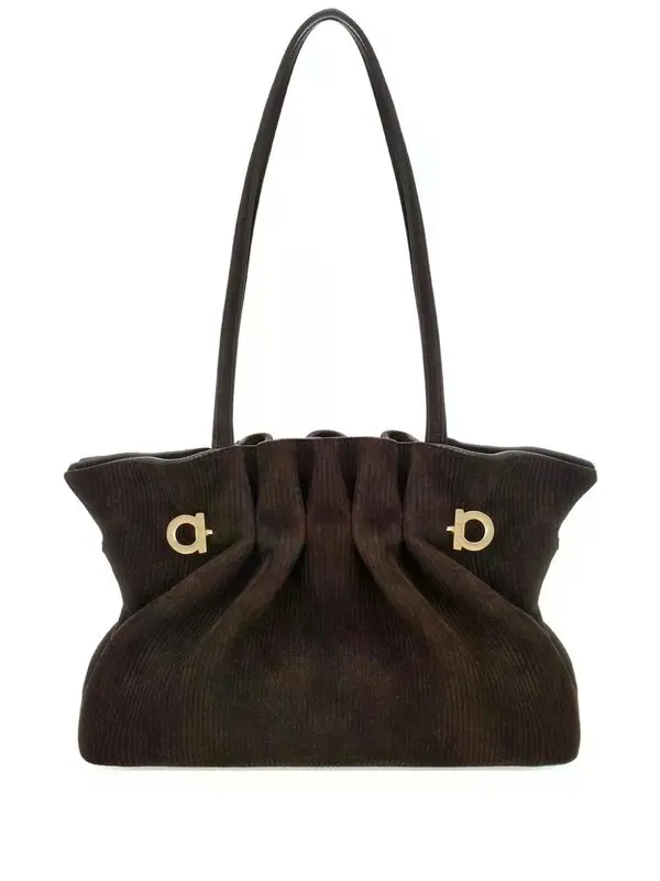 FERRAGAMO Suede Shoulder Bag - Brown