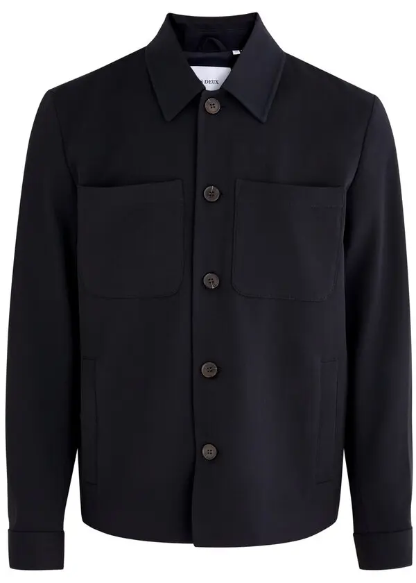 LES DEUX Marseille Hybrid Twill Jacket - Navy