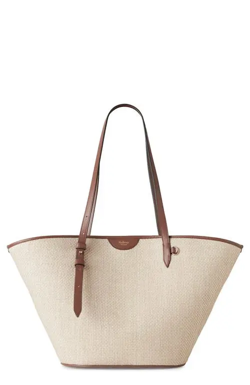 Mulberry Raffia Basket Tote - Oak