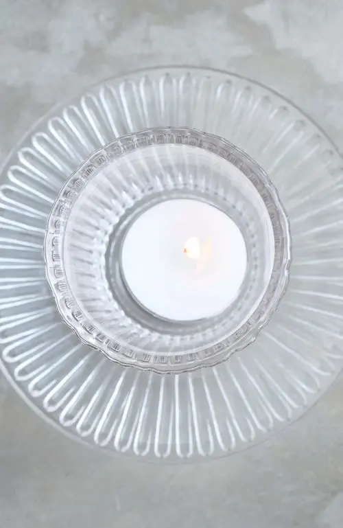 THE COLLECTIVE HOME Pressed Glass Tealight / Votive Holdersset Of 4