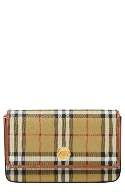 Burberry Hampshire Check Coated Canvas Crossbody Bag - Vintage Check/ Briar Brown