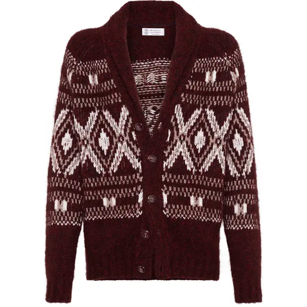 Brunello Cucinelli Cardigan With Metal Button Closure - Amaranth